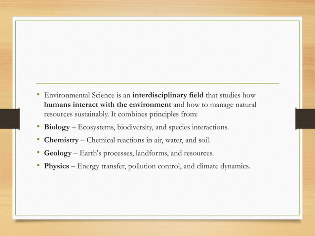 introduction to Environmental Sciences geo | PPT