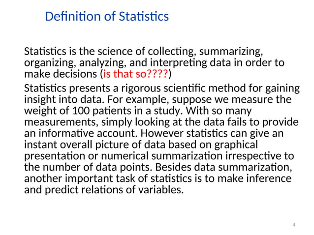 Inferential Statistics Lecture 1 Introduction | PPT