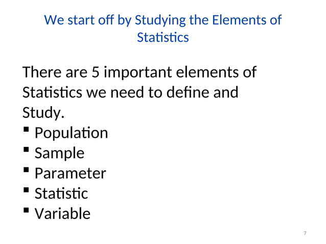 Inferential Statistics Lecture 1 Introduction | PPT