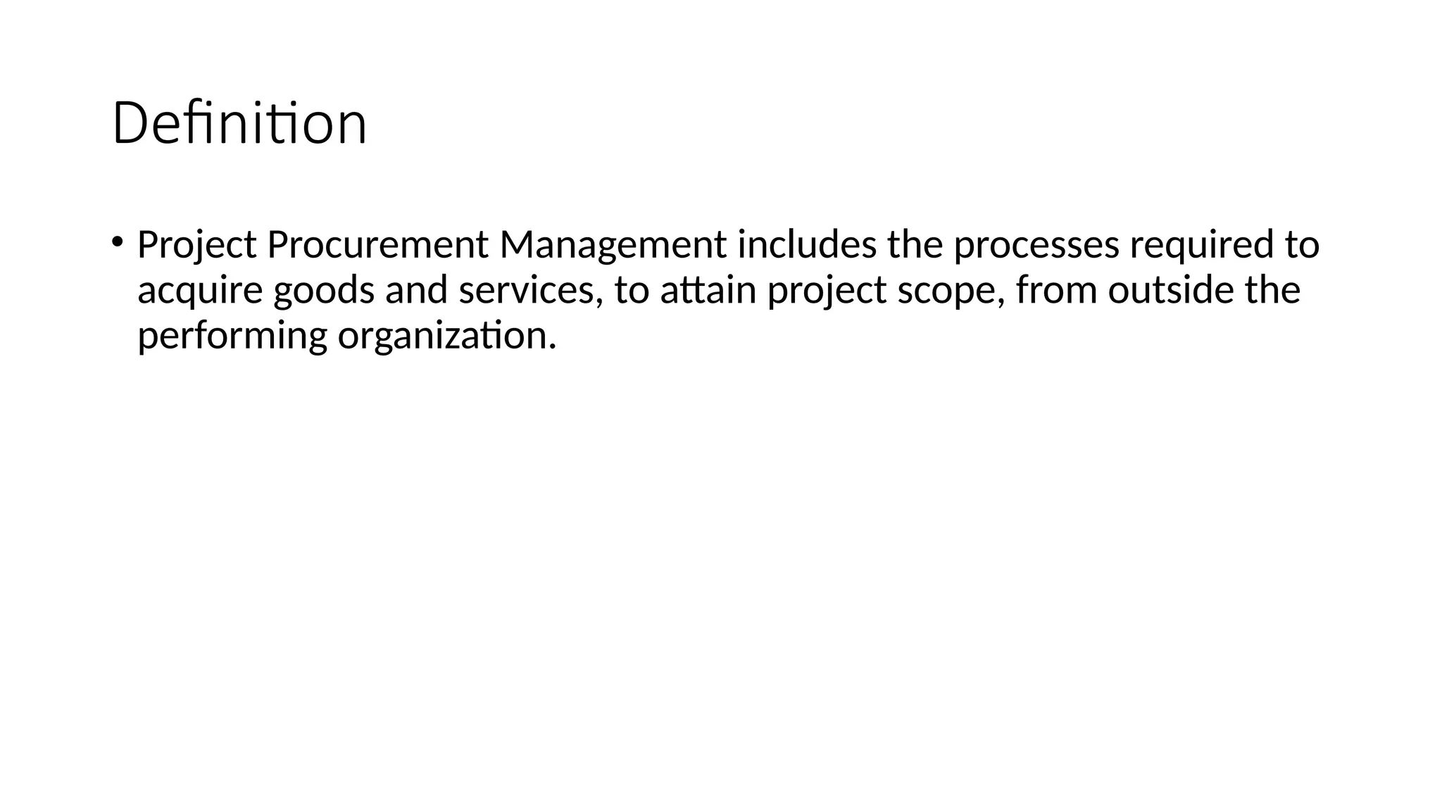 introduction to project procurement: first lecture | PPTX