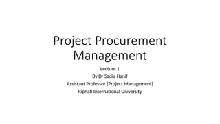 introduction to project procurement: first lecture | PPTX