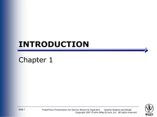 System Analysis and Design Introduction Chapter 1.ppt