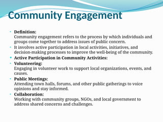 Civic responsibilities and citizens role in a society. | PPTX