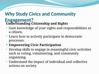 Civic responsibilities and citizens role in a society. | PPTX