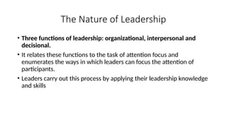 introduction to leadership and nature of leadership | PPTX