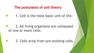 Concept of biology, cell and cell theory, prokaryotes and Eukaryotes | PPT