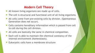 Concept of biology, cell and cell theory, prokaryotes and Eukaryotes | PPT