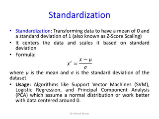 Normalization and standardization in machine learning | PDF