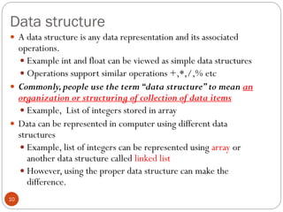 Data structure and Alogorithm analysis unit one | PDF