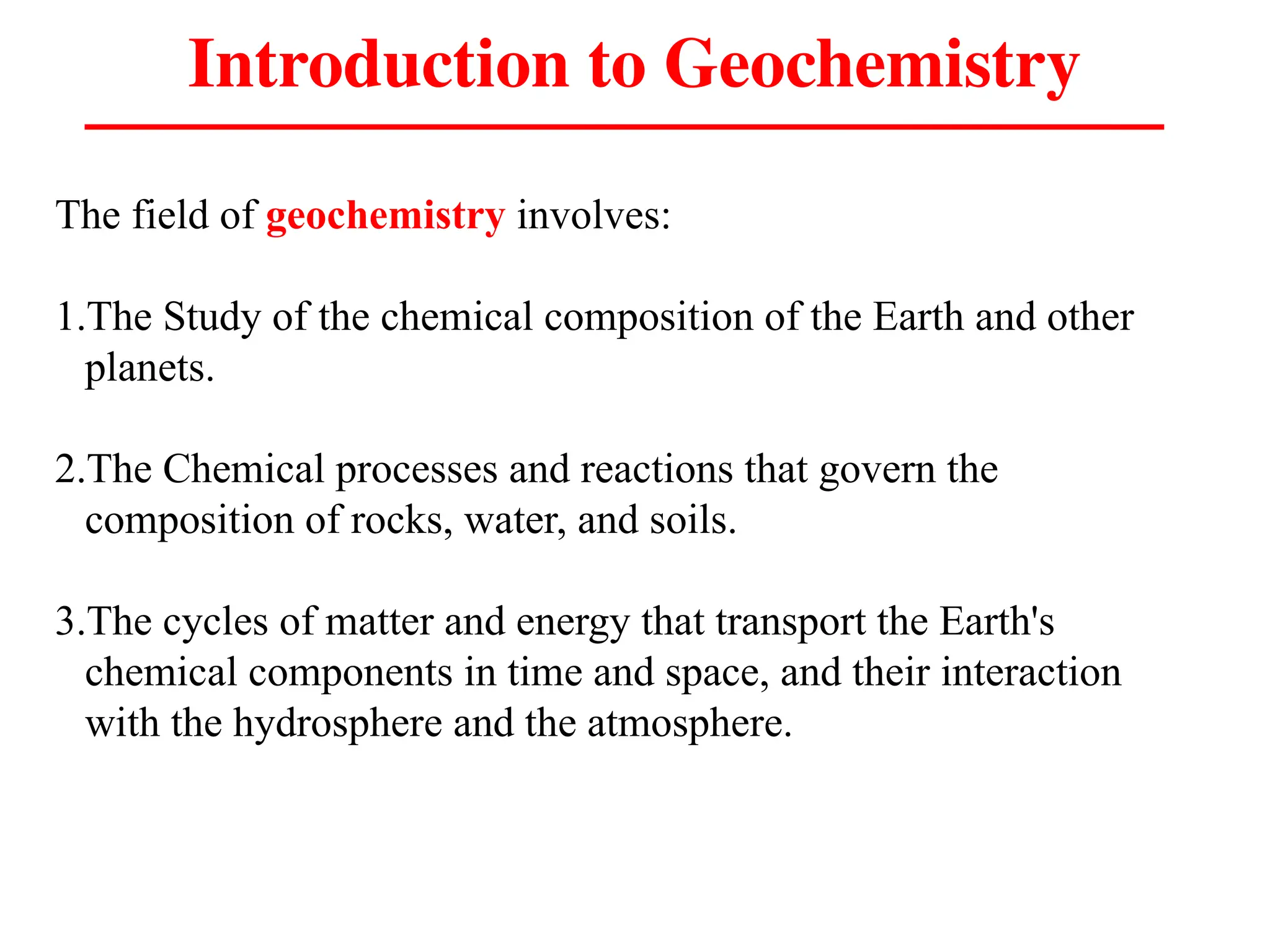 Elements.... of...... geochemistry. | PPTX