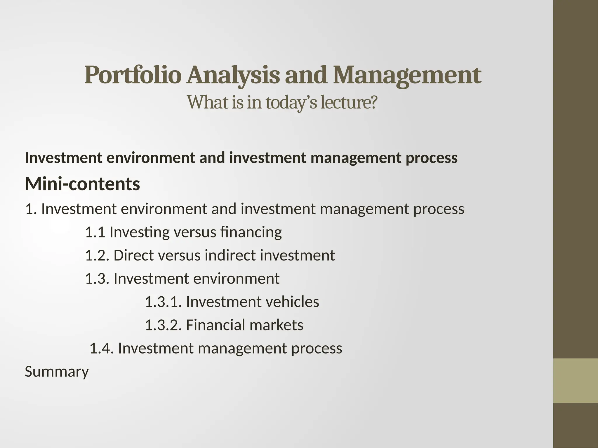 Financial Investment anslysis and management | PPTX