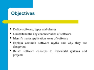 lecture 1 software, software characteristics and myths | PPT
