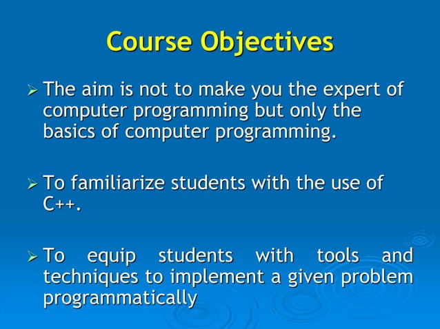 C Programming Language Lecture 1 3ppt Programming Languages 1725