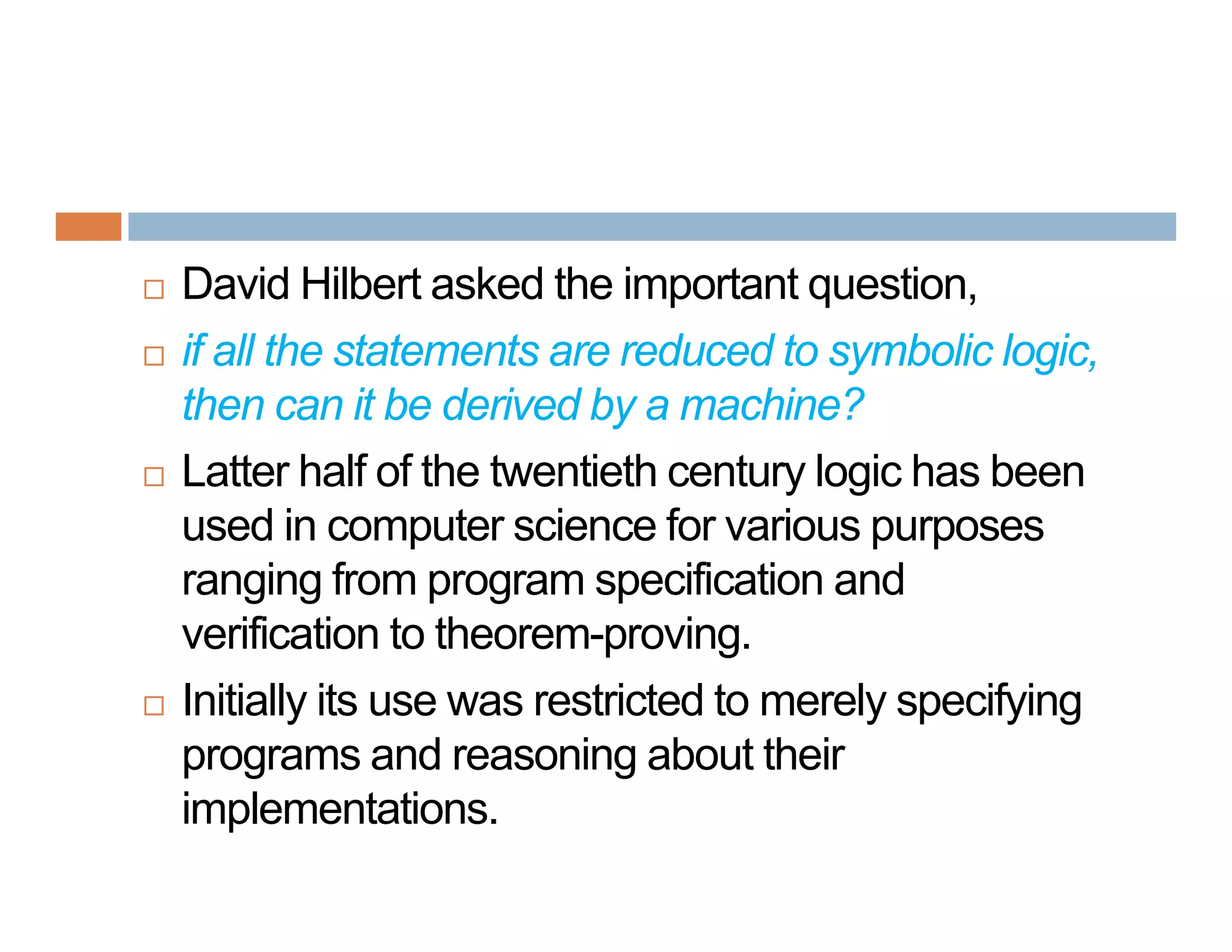 Lecture 1 3 Logics In Computer Sciencepptx Programming Languages Computing