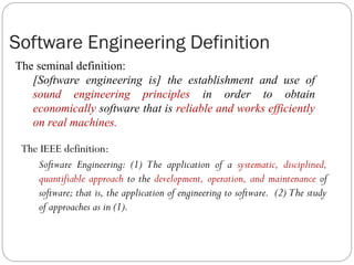 Lecture 1-4.ppt Introduction to Software Engineering: The evolving role ...