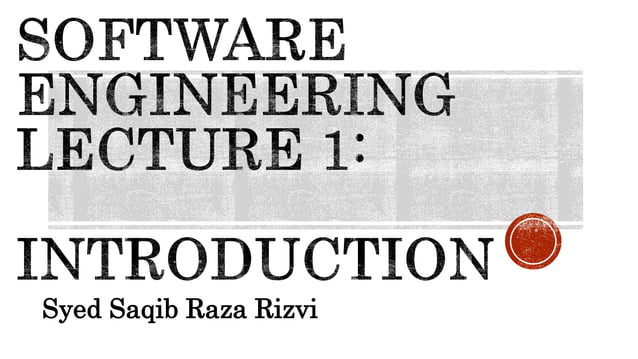 Introduction to Software Engineering | PPTX