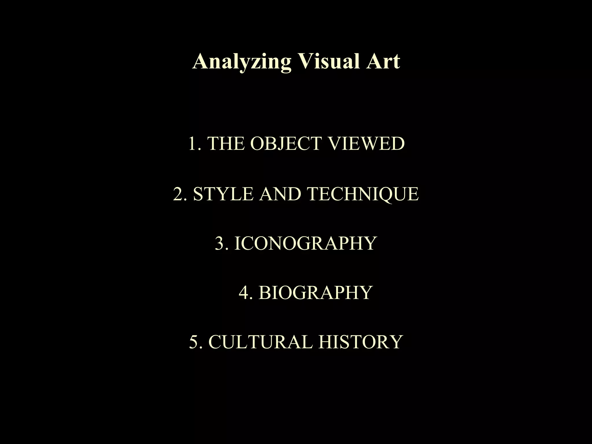 Analyzing Visual Art | PPT