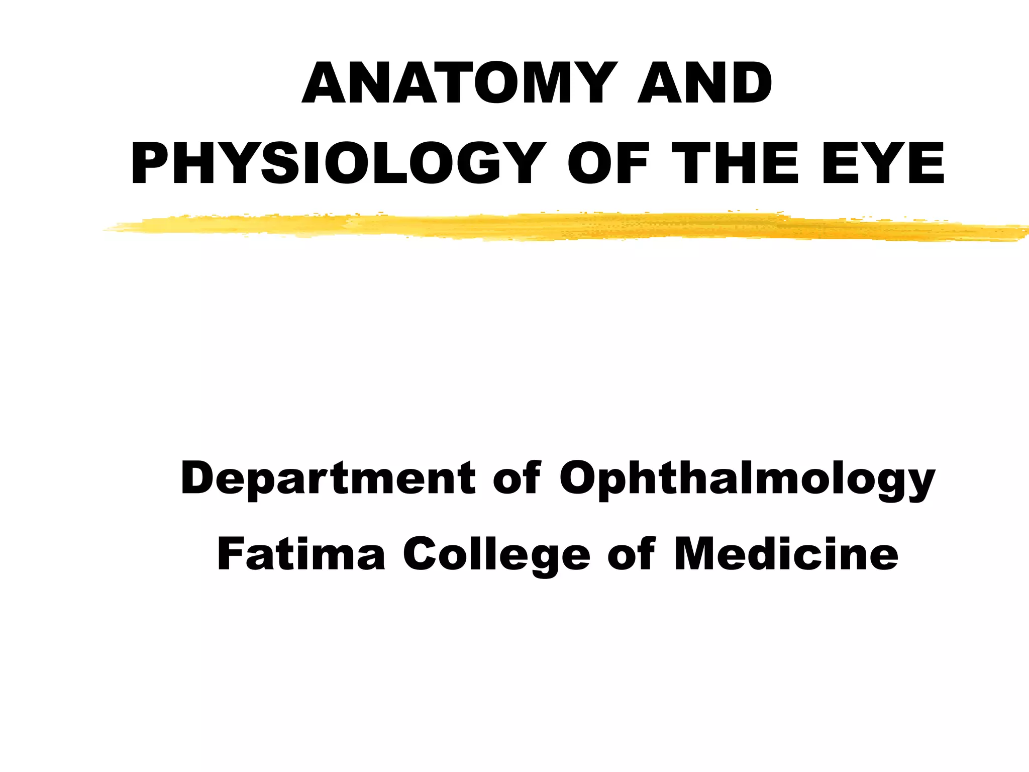 Lecture1 anatomy of the eye | PPT