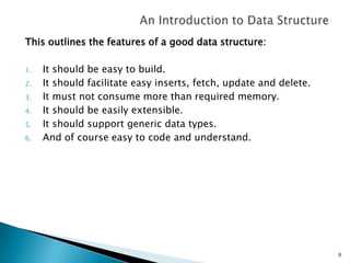 Lecture 1 an introduction to data structure | PPSX