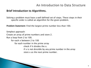 Lecture 1 an introduction to data structure | PPSX