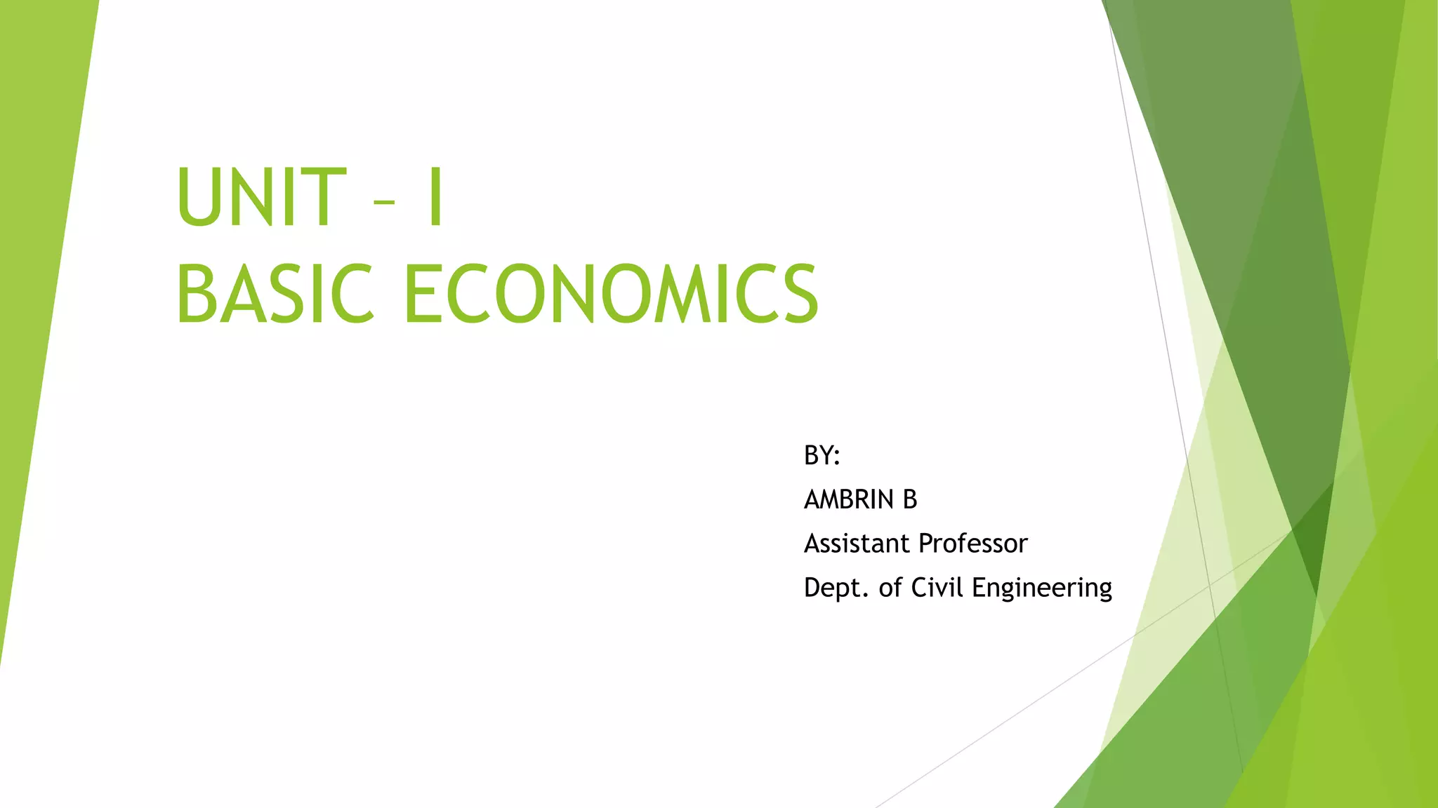 Lecture 1 Basic Economics | PPTX