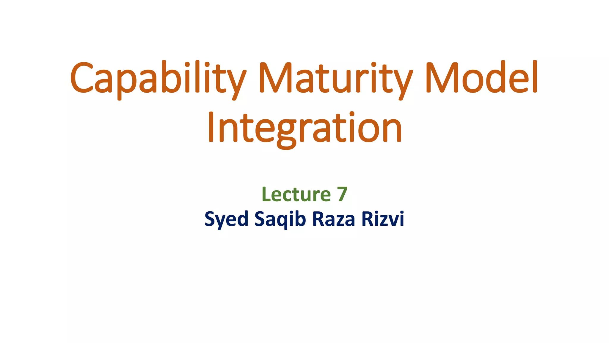 Capability Maturity Model Integartion | PPTX