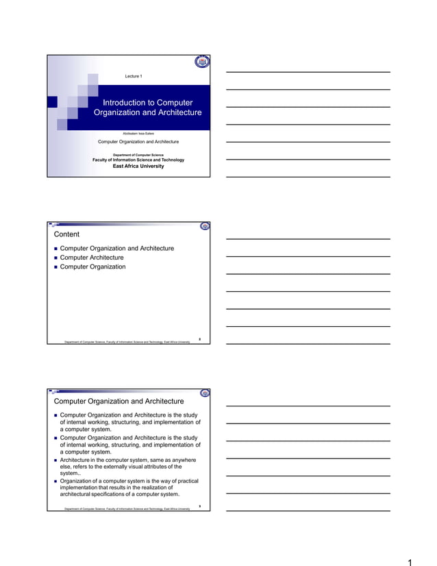 Lecture 1 Computer Organization And Architecturepdf 6821