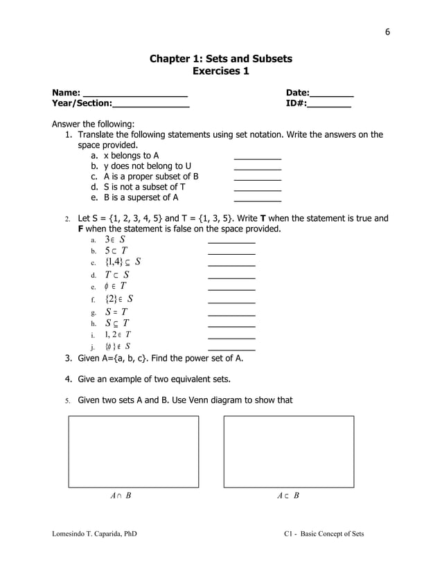 Lecture 1 - Concept of Sets.pdf | Programming Languages | Computing