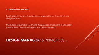 Design management: the principles, levels and aligning a Team | PPTX