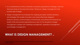 Design management: the principles, levels and aligning a Team | PPTX