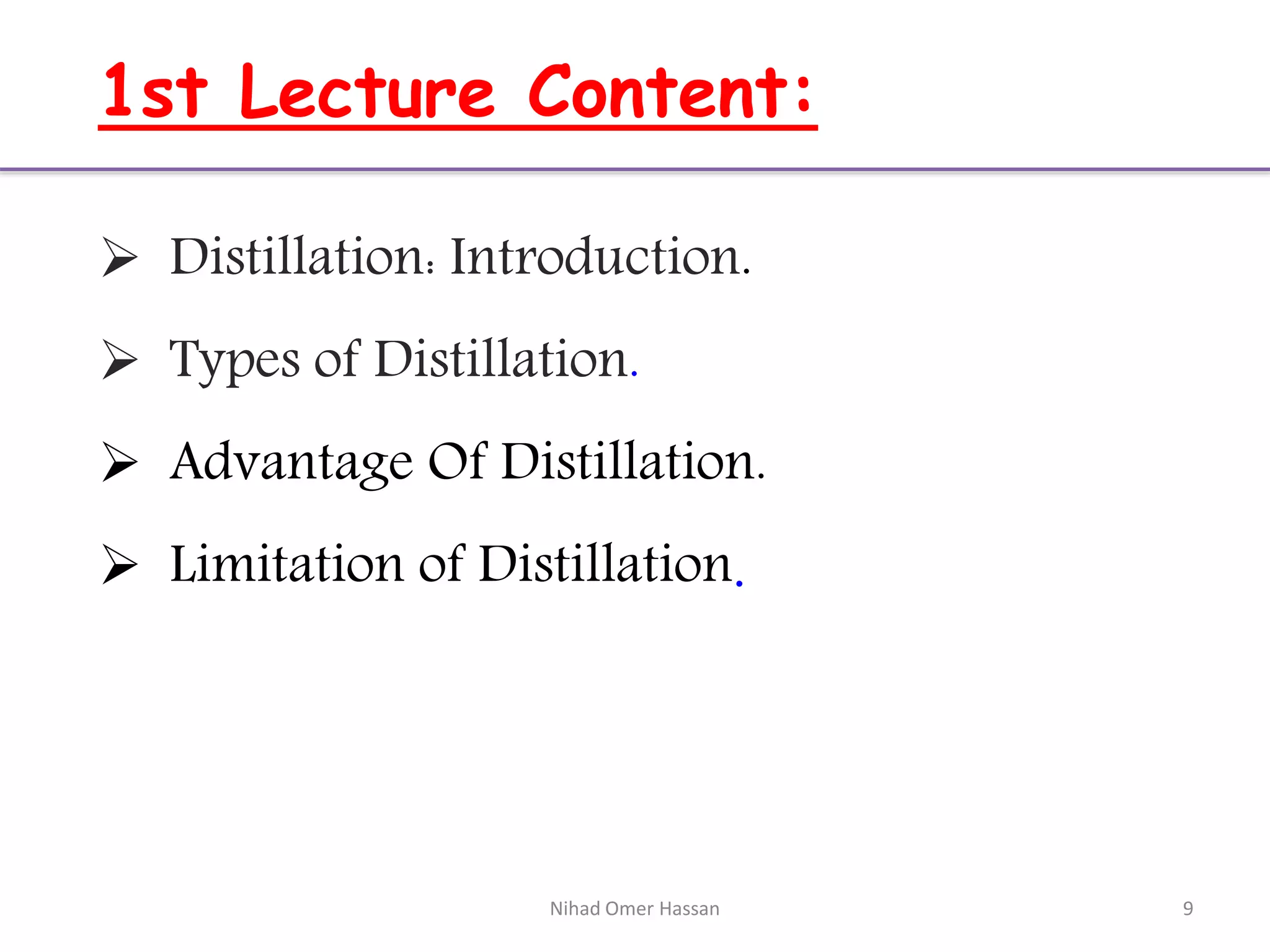 Lecture 1 distillation (introduction) | PPTX
