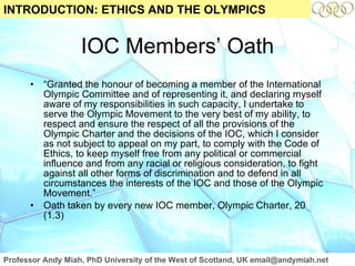 Applied Ethics and the Olympics (Lecture 1 of 5) | PPT