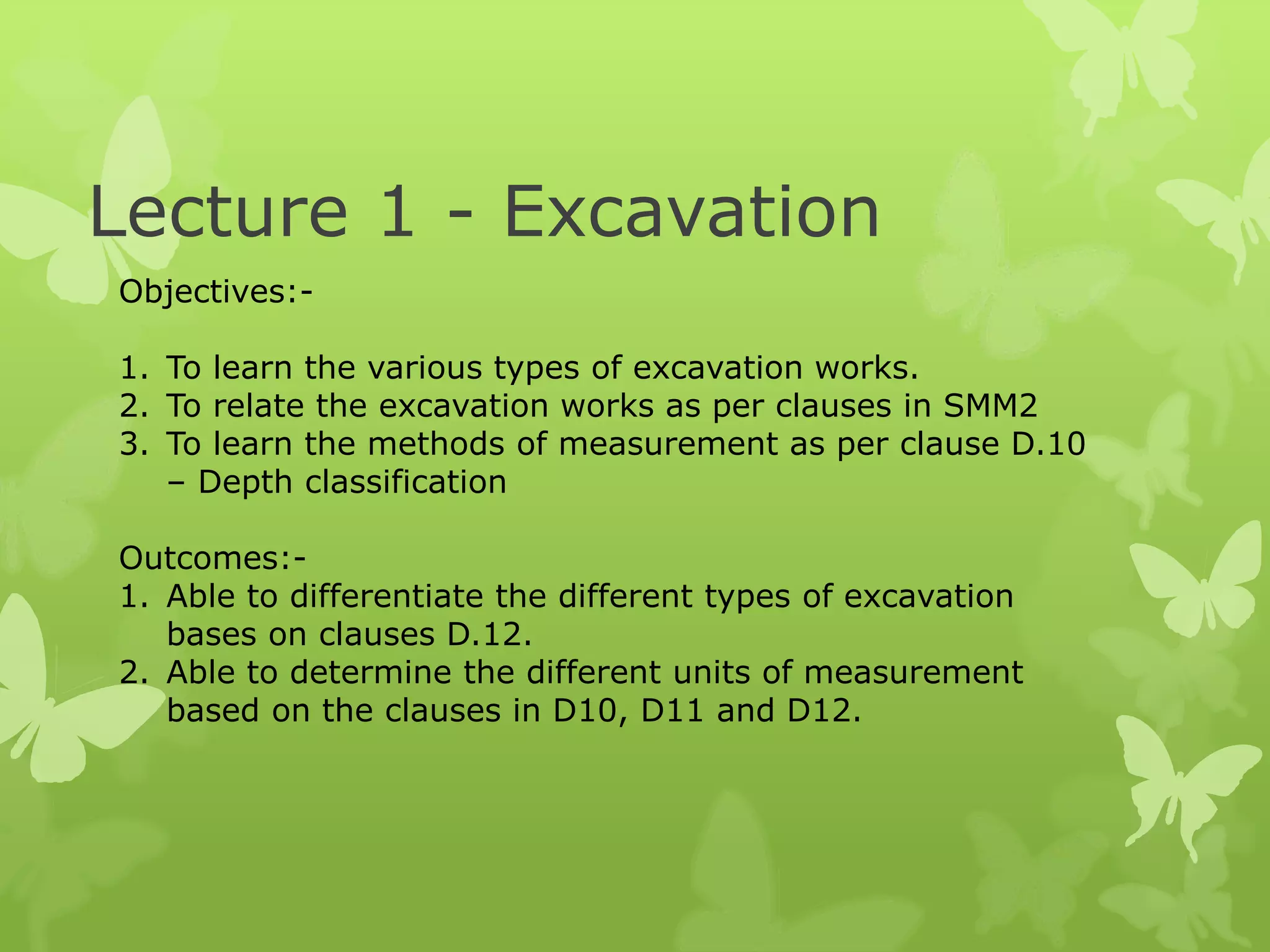 Excavation2014a-Lecture1 | PPTX