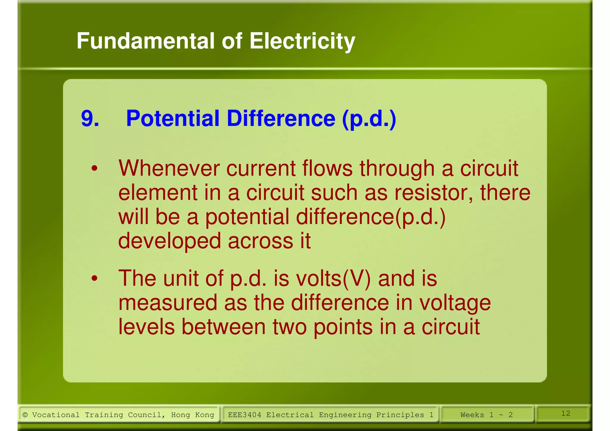 Lecture 1 fundamental of electricity | PDF
