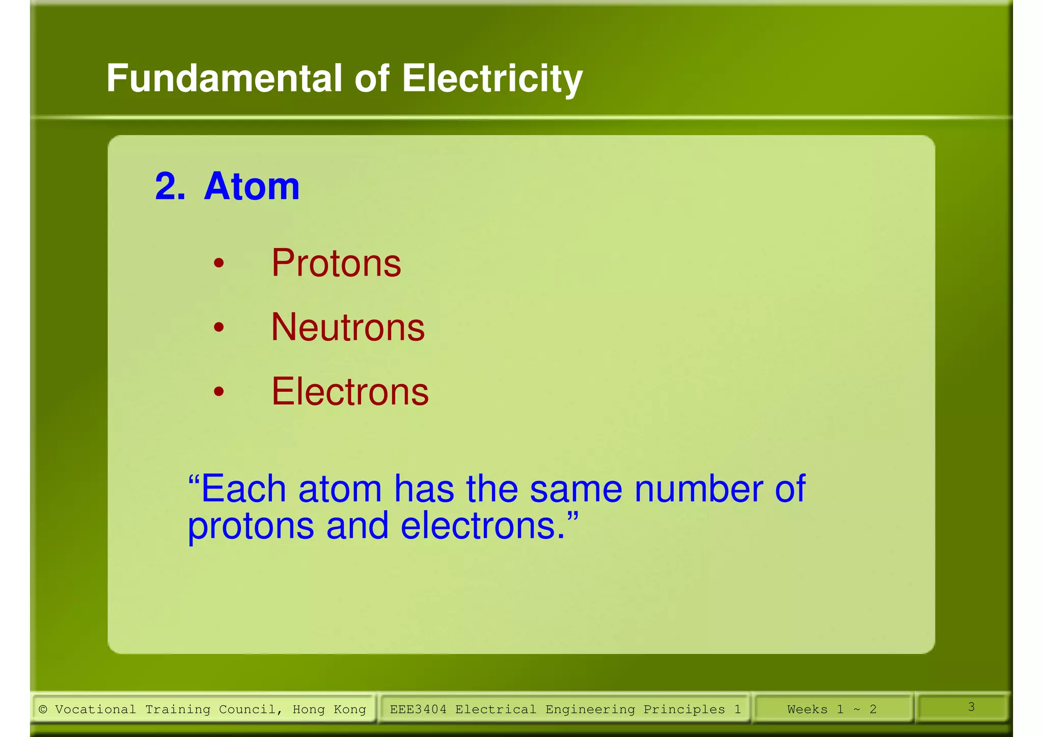 Lecture 1 fundamental of electricity | PDF