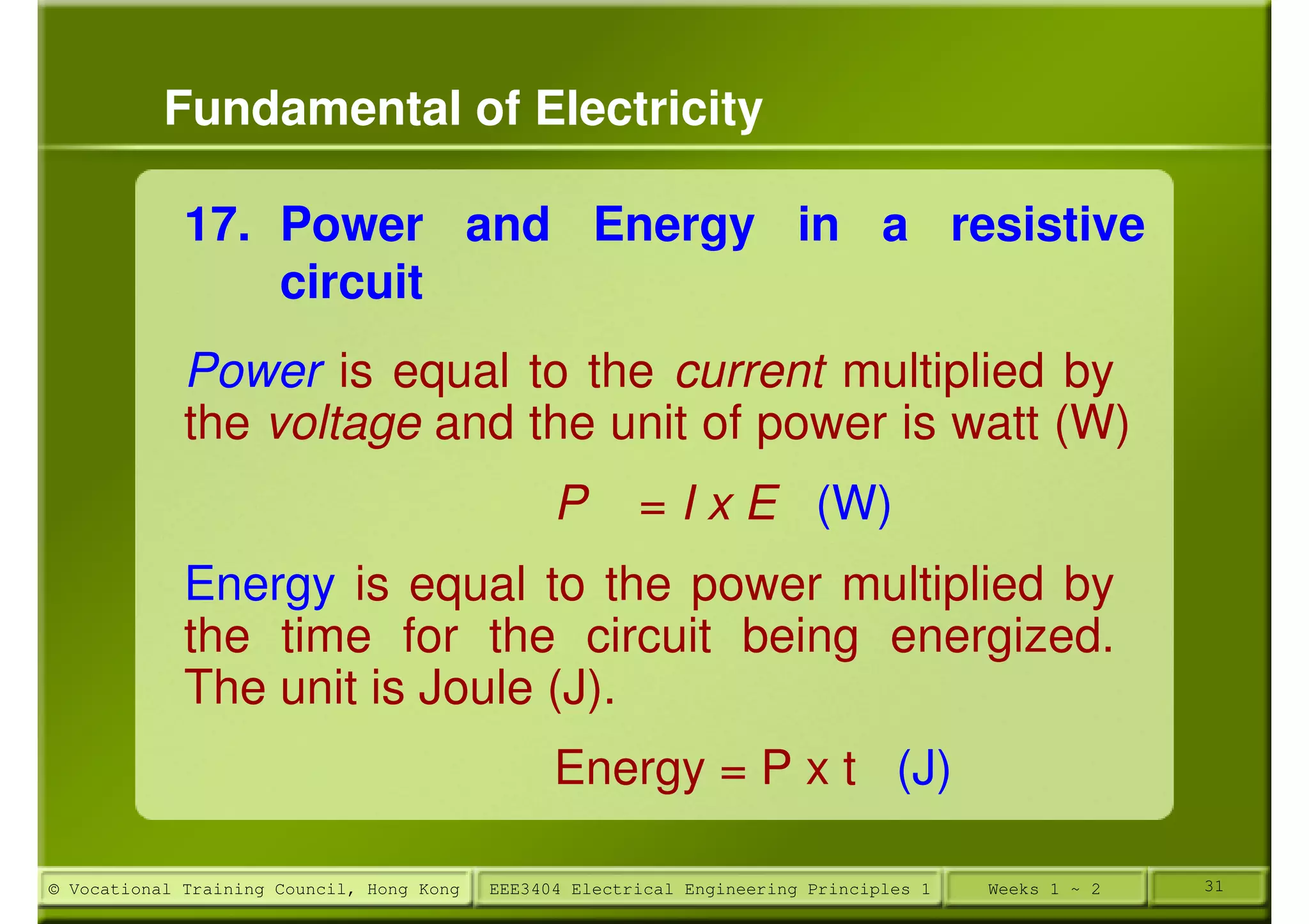 Lecture 1 fundamental of electricity | PDF