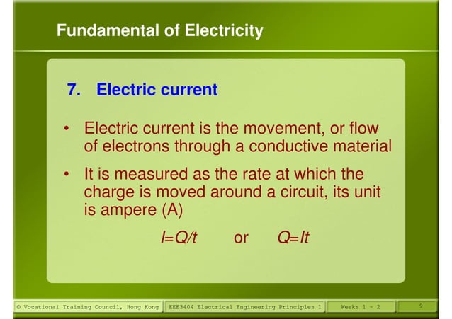 Lecture 1 fundamental of electricity | PDF | Physics | Science
