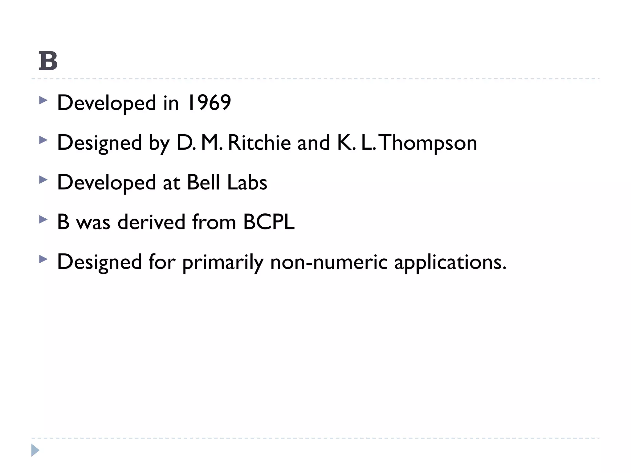 Lecture 1 History Of C Programming Ppt Programming Languages