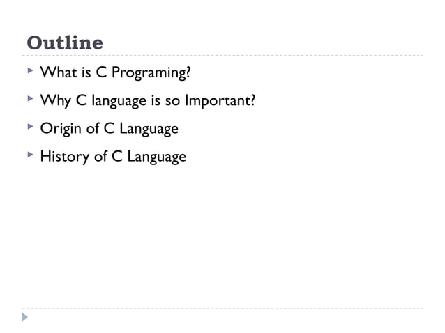 Lecture 1 History Of C Programming Ppt Programming Languages