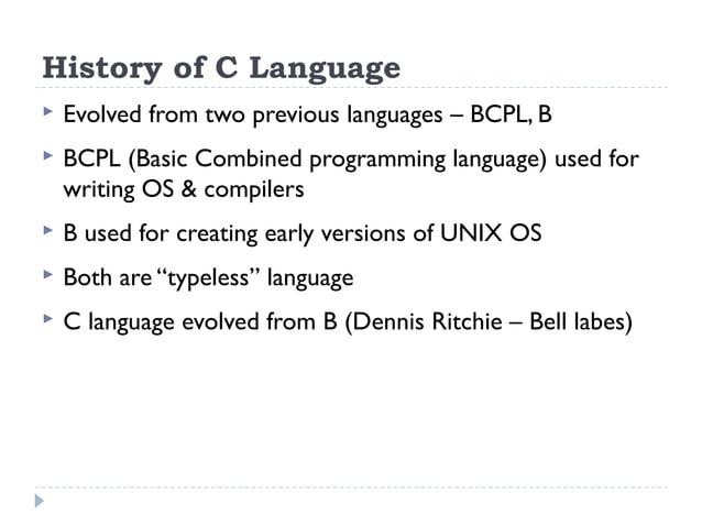 Lecture 1- History of C Programming | PPT | Programming Languages | Computing
