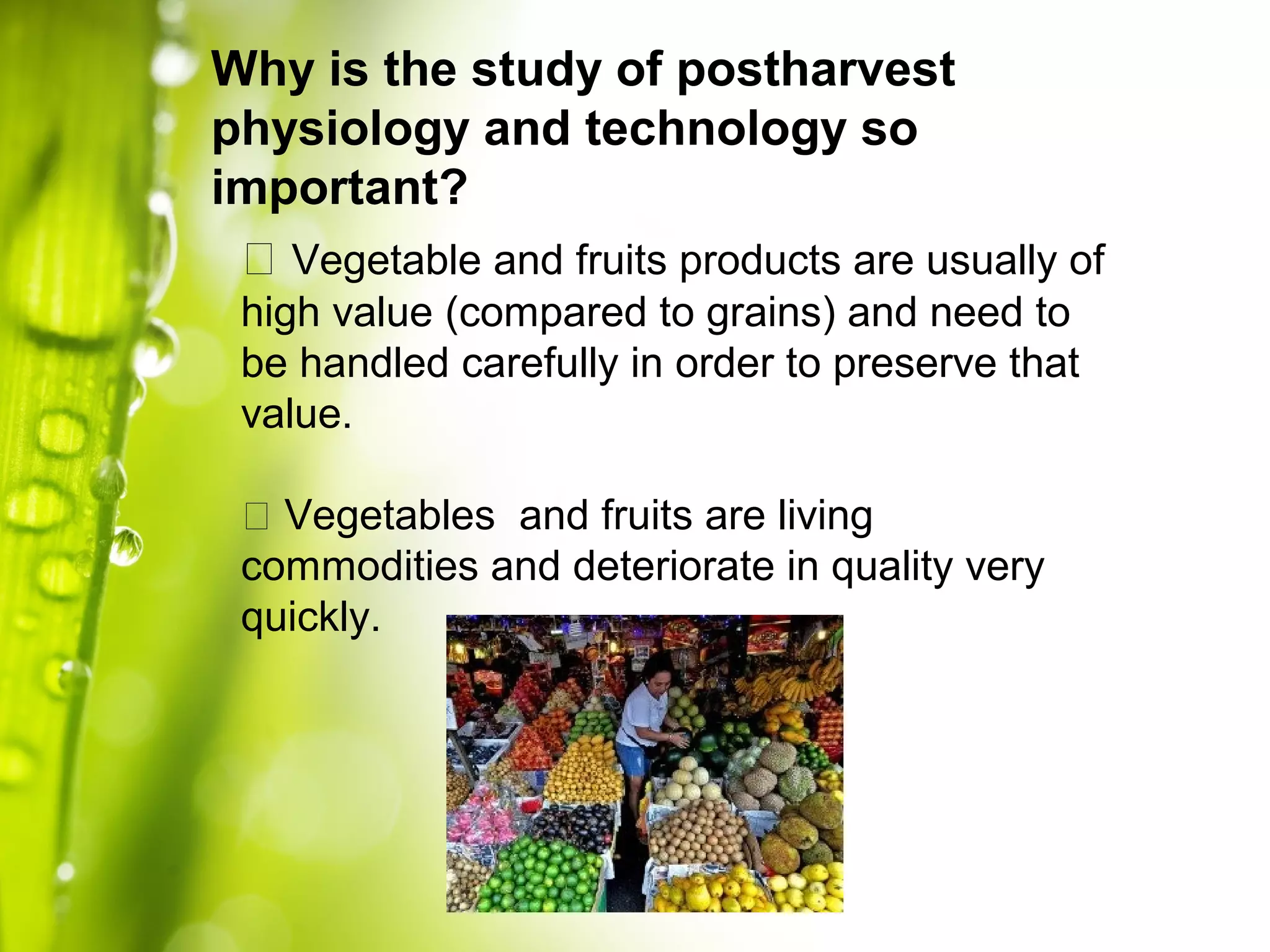 Lecture 1: Importance of Postharvest Technology | PPT