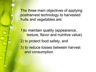 Lecture 1: Importance of Postharvest Technology | PPT
