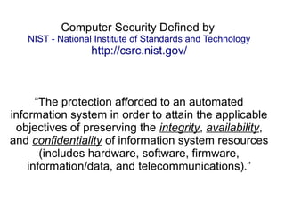 Internet Security - Lecture I | PPT