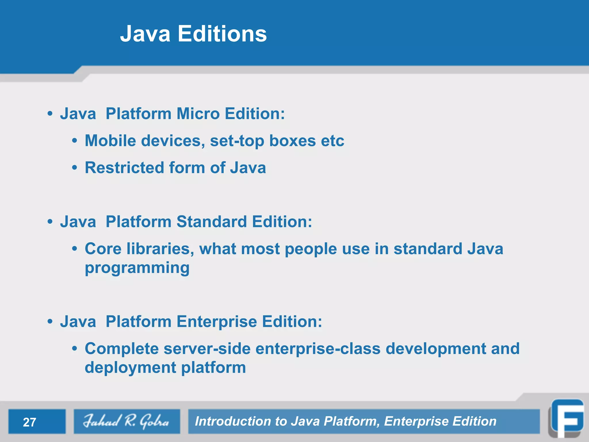 Lecture 1: Introduction to JEE | PDF