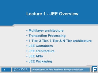 Lecture 1: Introduction to JEE | PDF