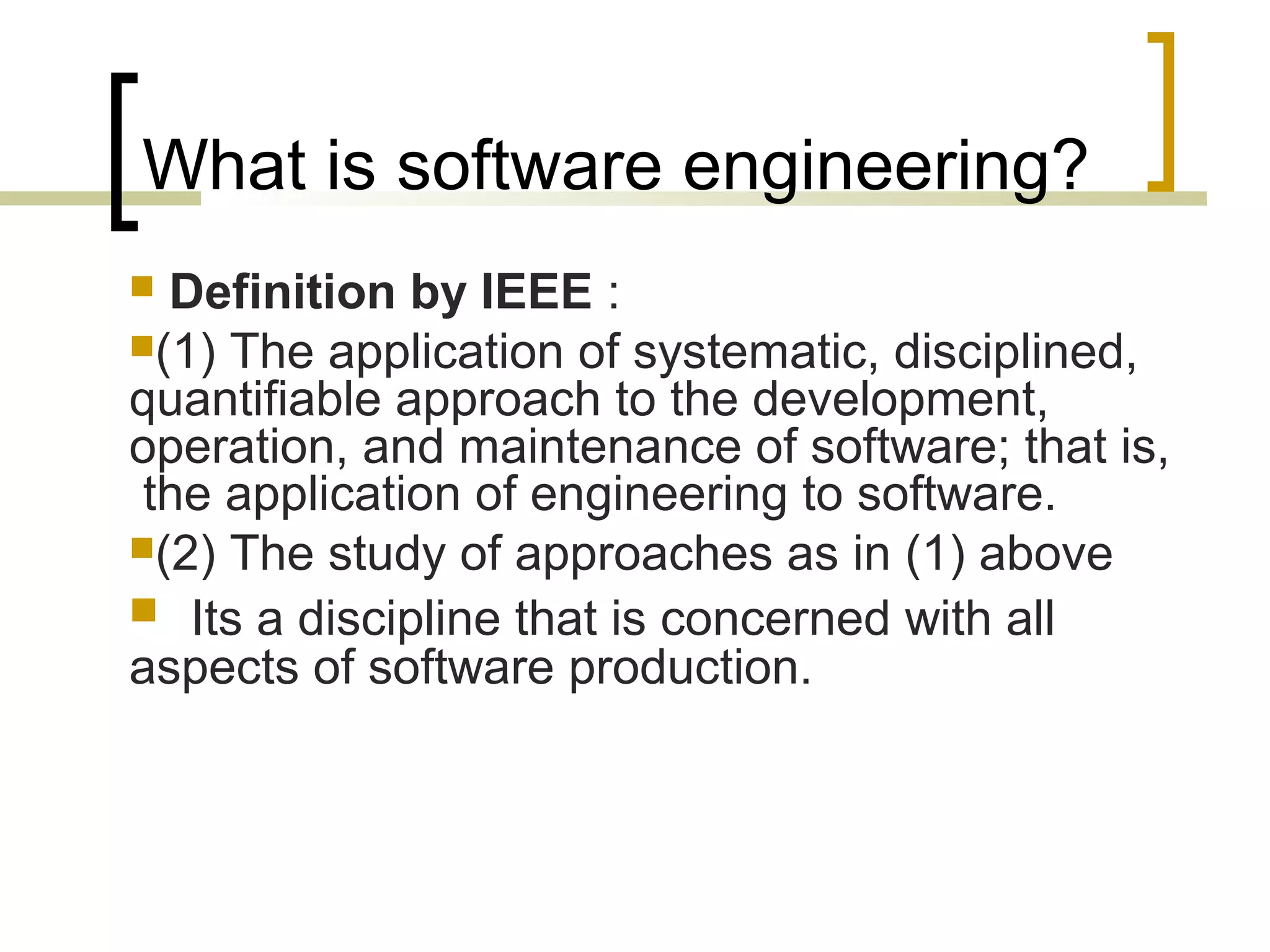 Lecture 1 introduction to software engineering 1 | PPT