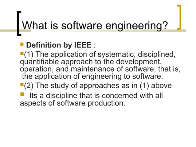 Lecture 1 introduction to software engineering 1 | PPT
