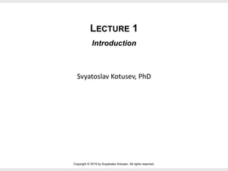 Lecture 1: Introduction | PPT