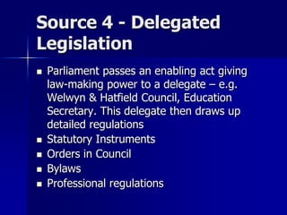 Lecture 1 introduction and sources of law | PPT