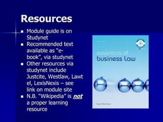 Lecture 1 introduction and sources of law | PPT